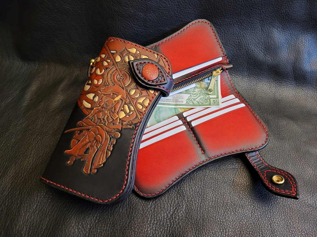 Handmade Biker Wallet With Tooled Bloodborne Image - Etsy