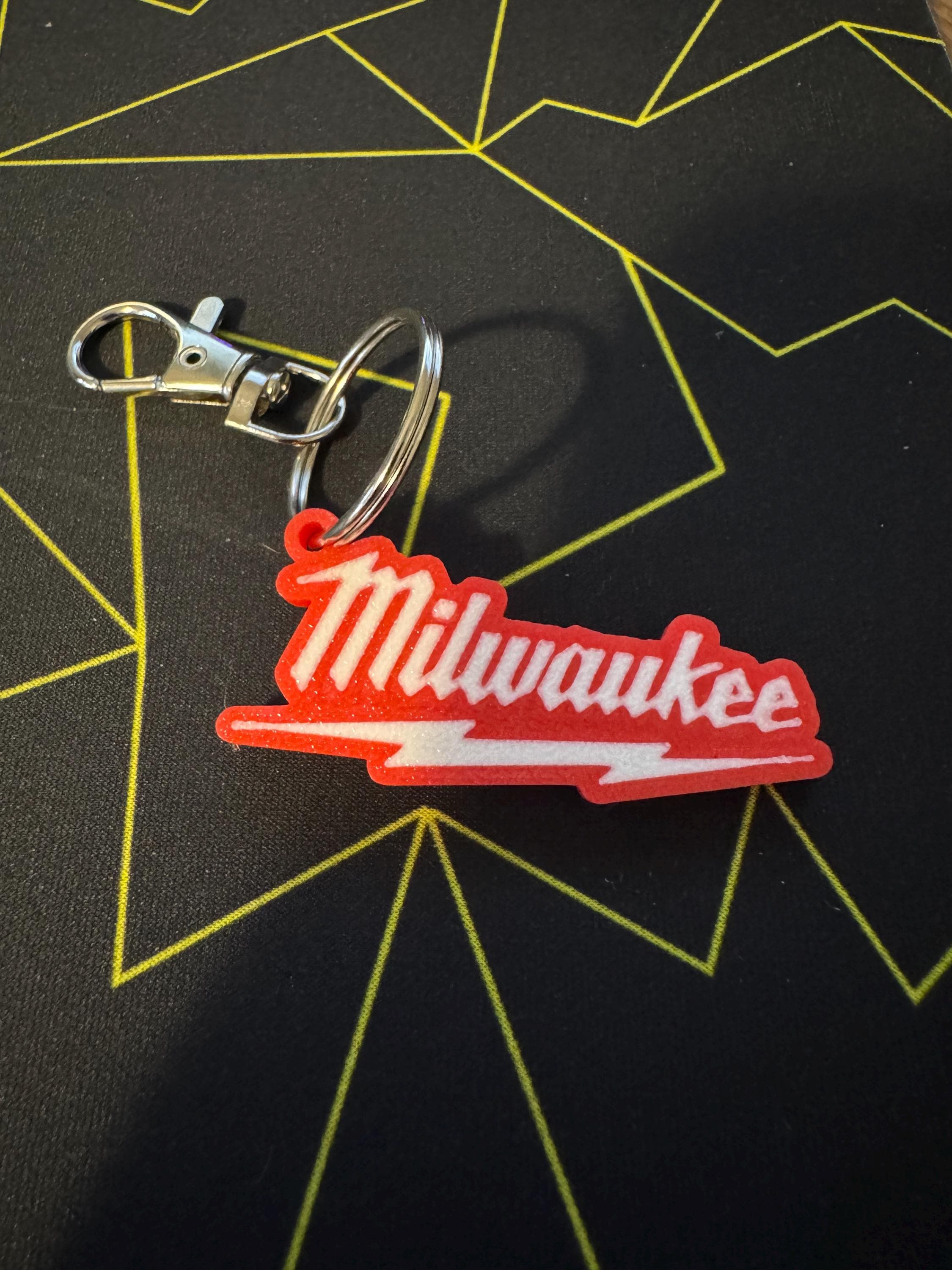 3D Printed Milwaukee Keychain With Keyring - Etsy