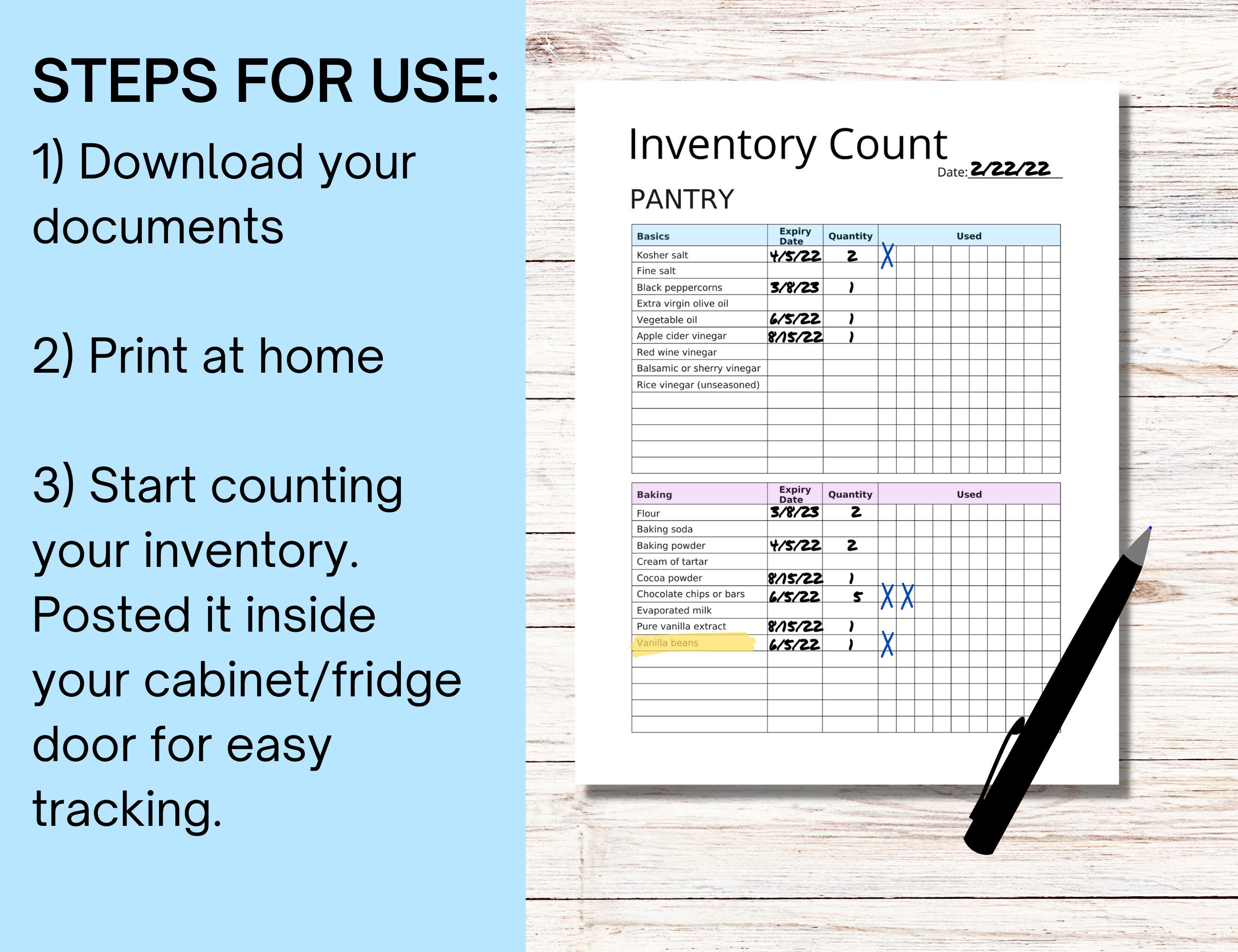 Kitchen Inventory Bundles Printable | Pantry, Fridge & Freezer ...
