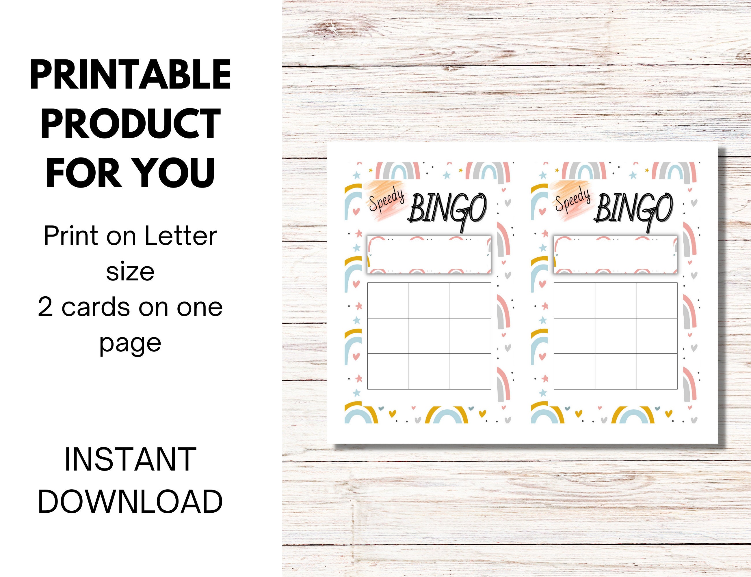 Make Your Own BINGO Cards | Speedy Bingo | PDF Editable | Printable - Etsy