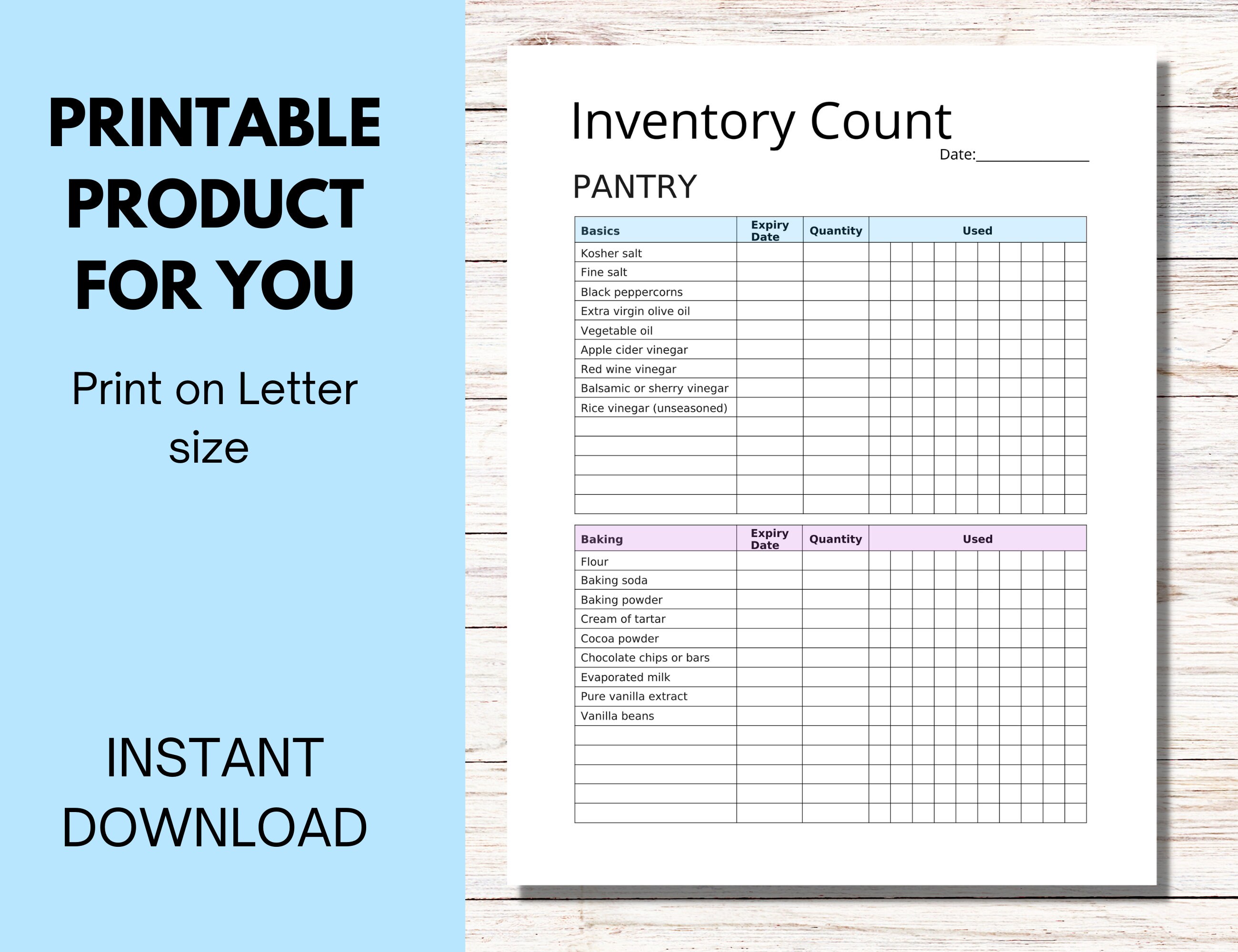 Kitchen Inventory Bundles Printable | Pantry, Fridge & Freezer ...
