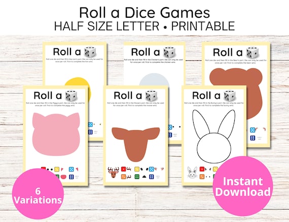 6 Roll a Dice Games for Kids Party Games Printable PDF | Etsy