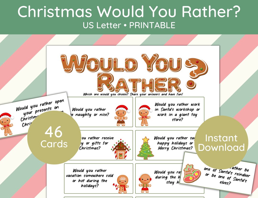 Christmas Holidays Would You Rather? This or That? Holidays Game ...