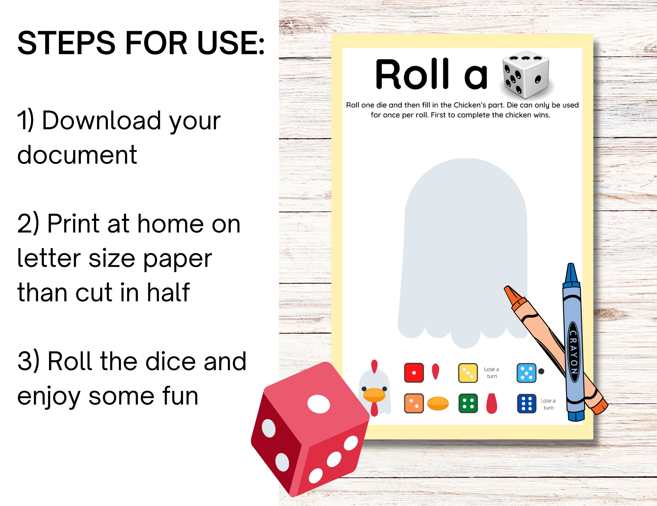 6 Roll a Dice Games for Kids Party Games Printable PDF - Etsy