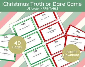 Truth or Dare, Christmas Game Printable - Etsy
