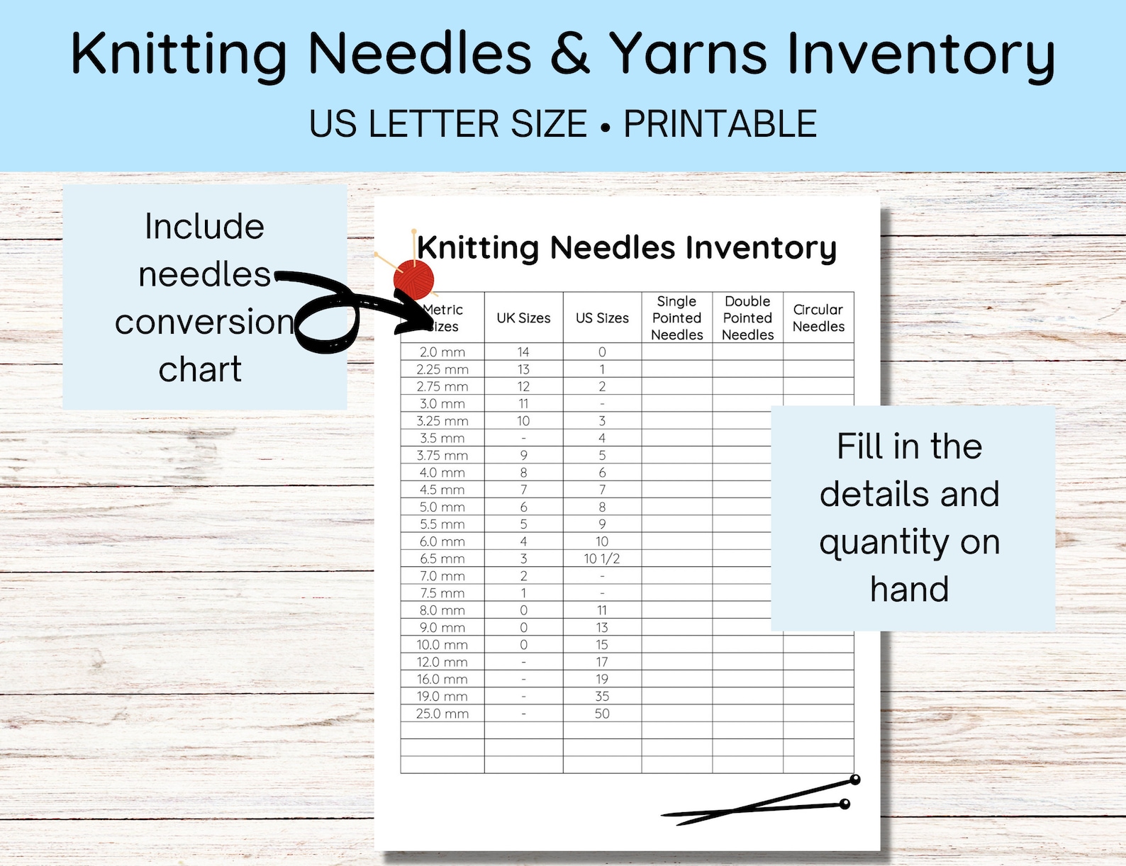 Crafts Inventory, Knitting Needles and Yarns Inventory, Needles ...