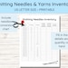 Crafts Inventory, Knitting Needles and Yarns Inventory, Needles ...
