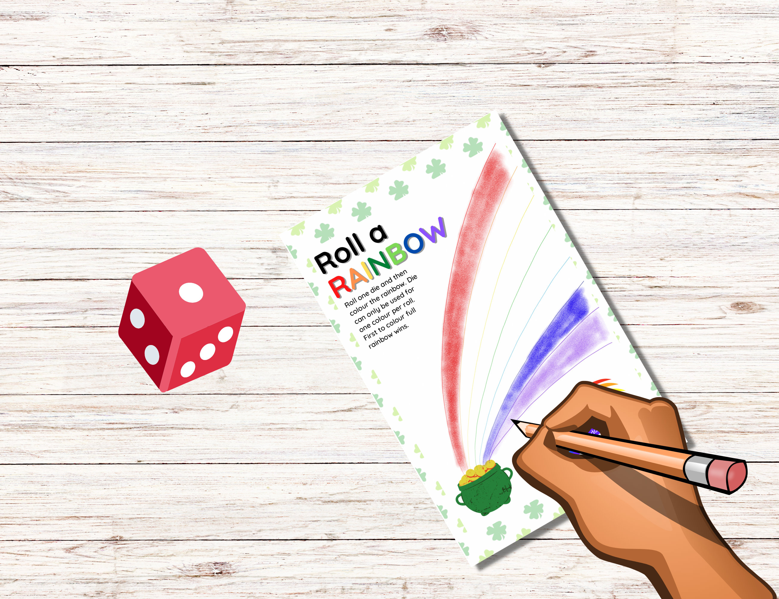 4 Roll a Rainbow Dice Games for Kids | Party Games | Printable PDF - Etsy