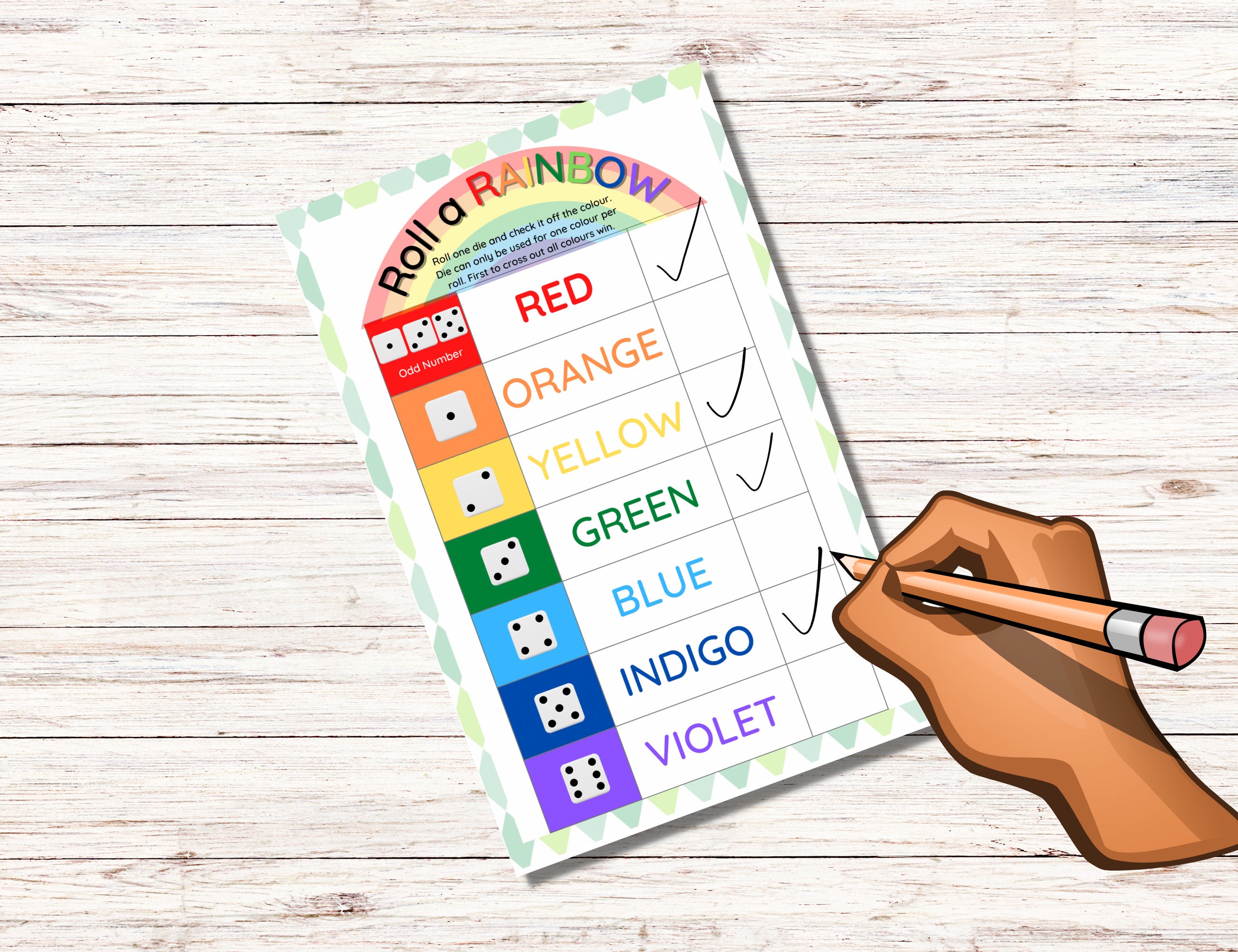4 Roll a Rainbow Dice Games for Kids | Party Games | Printable PDF - Etsy