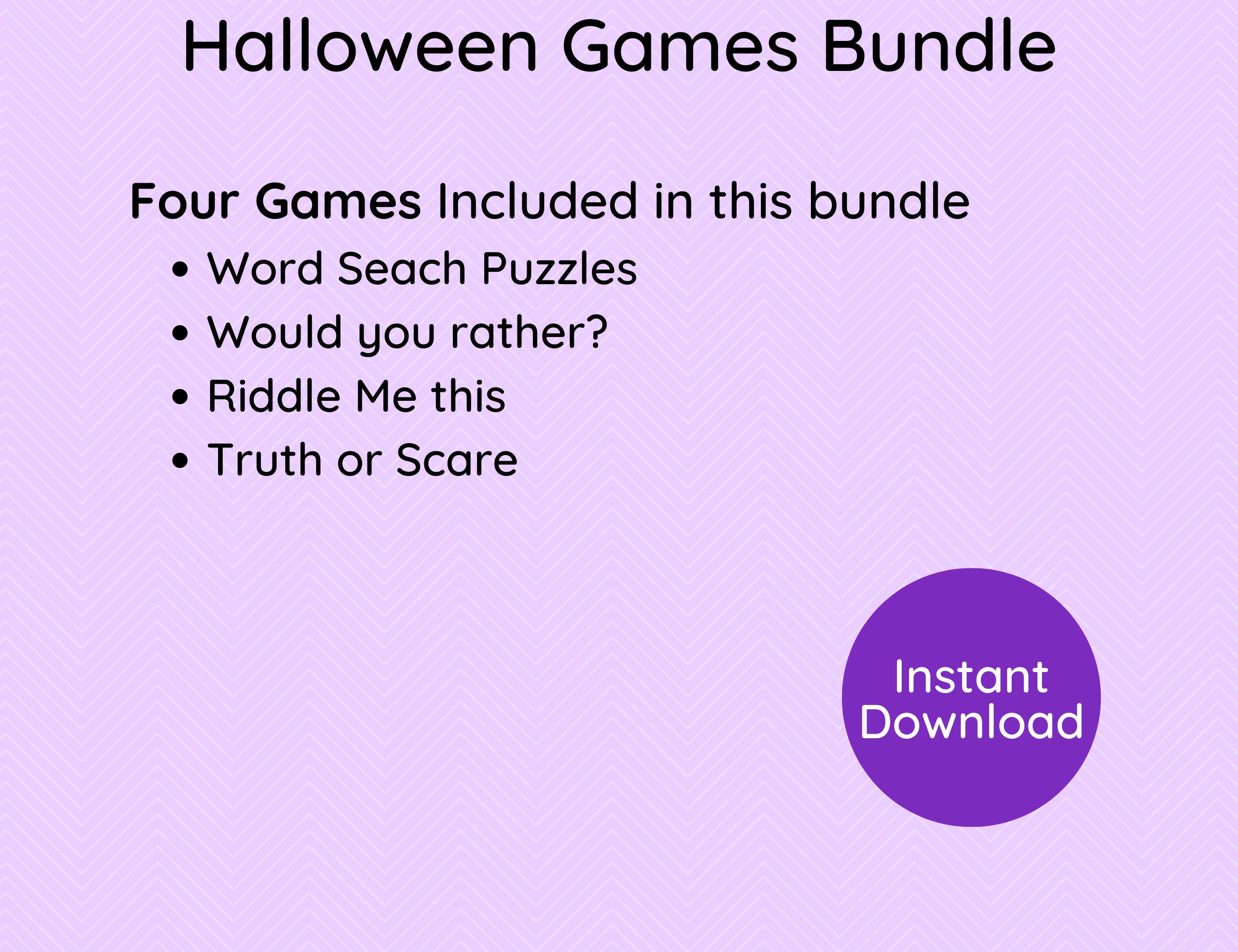 Halloween Games Bundle, Word Search, Riddle Me This, Truth or Scare ...