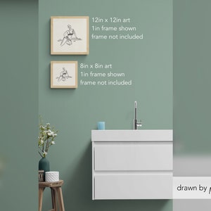 Female Gesture Drawing, Pondering Pose, Non Nude, Art Print From ...