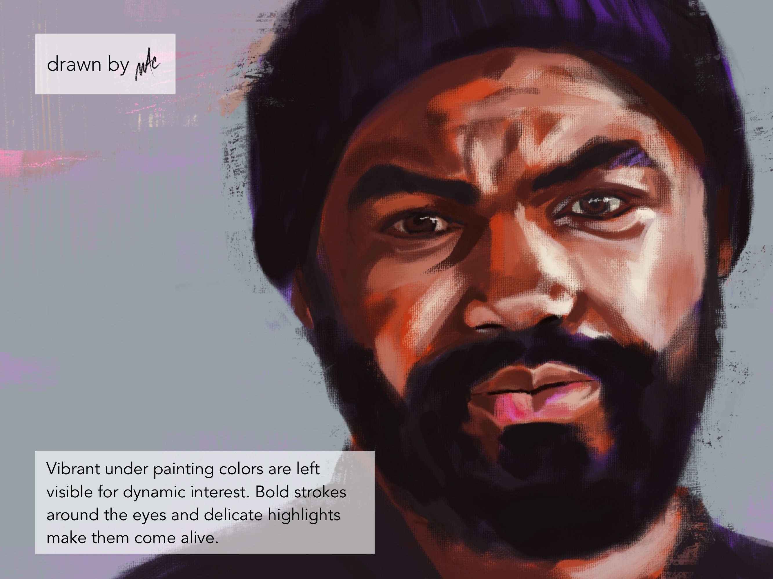 Black Male Modern Portrait, BIPOC Art Print of Original the Steadfast ...