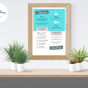 1 Page Check In/out Instructions for Airbnb, VRBO, STR Hosts, Fully ...