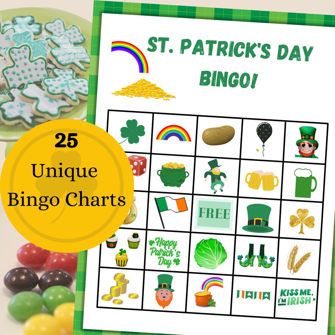 St. Patrick's Day Bingo, St Patricks Day Activities for Kids - Etsy