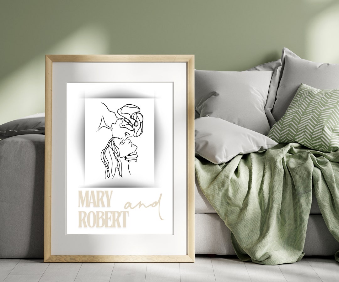 Personalized Custom Portrait Gift, Single Line Portrait, Special Couple ...