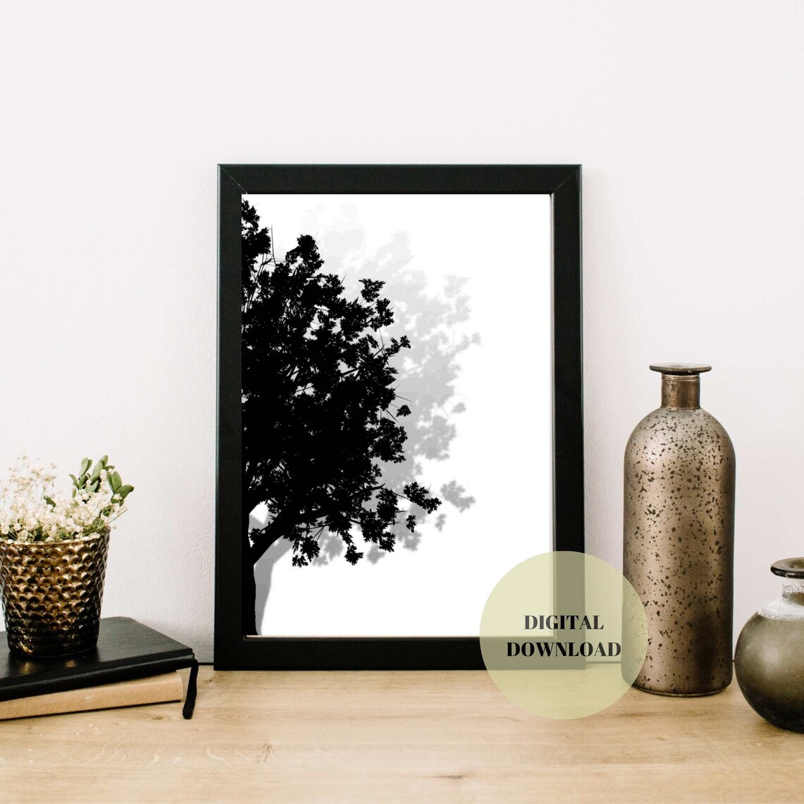 Black and White Tree Prints, Black Tree Branches, Black White Wall Art ...