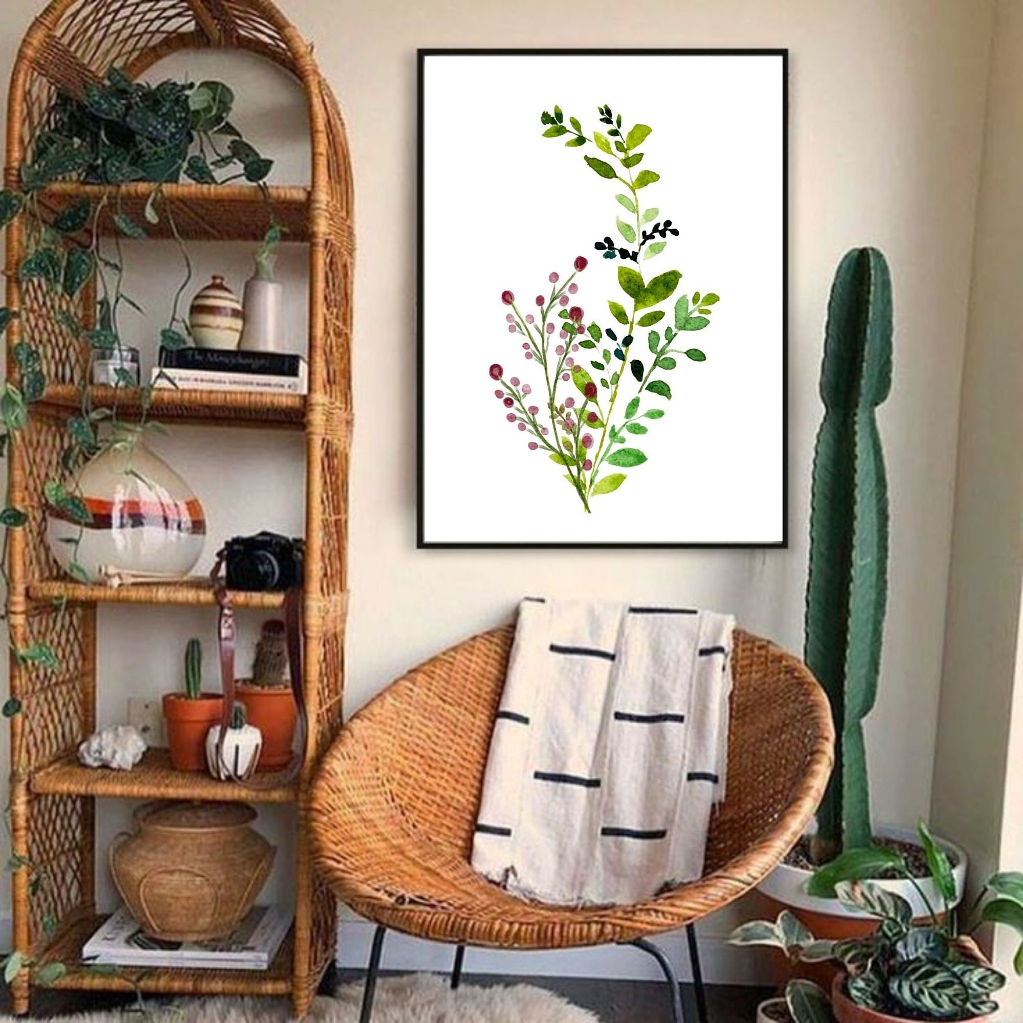 Botanical Prints Set of 9, Botanical Wall Decor, Plants, Flower Market ...