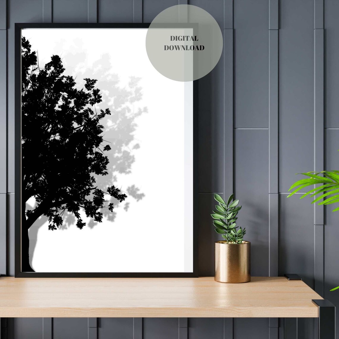 Black and White Tree Prints, Black Tree Branches, Black White Wall Art ...
