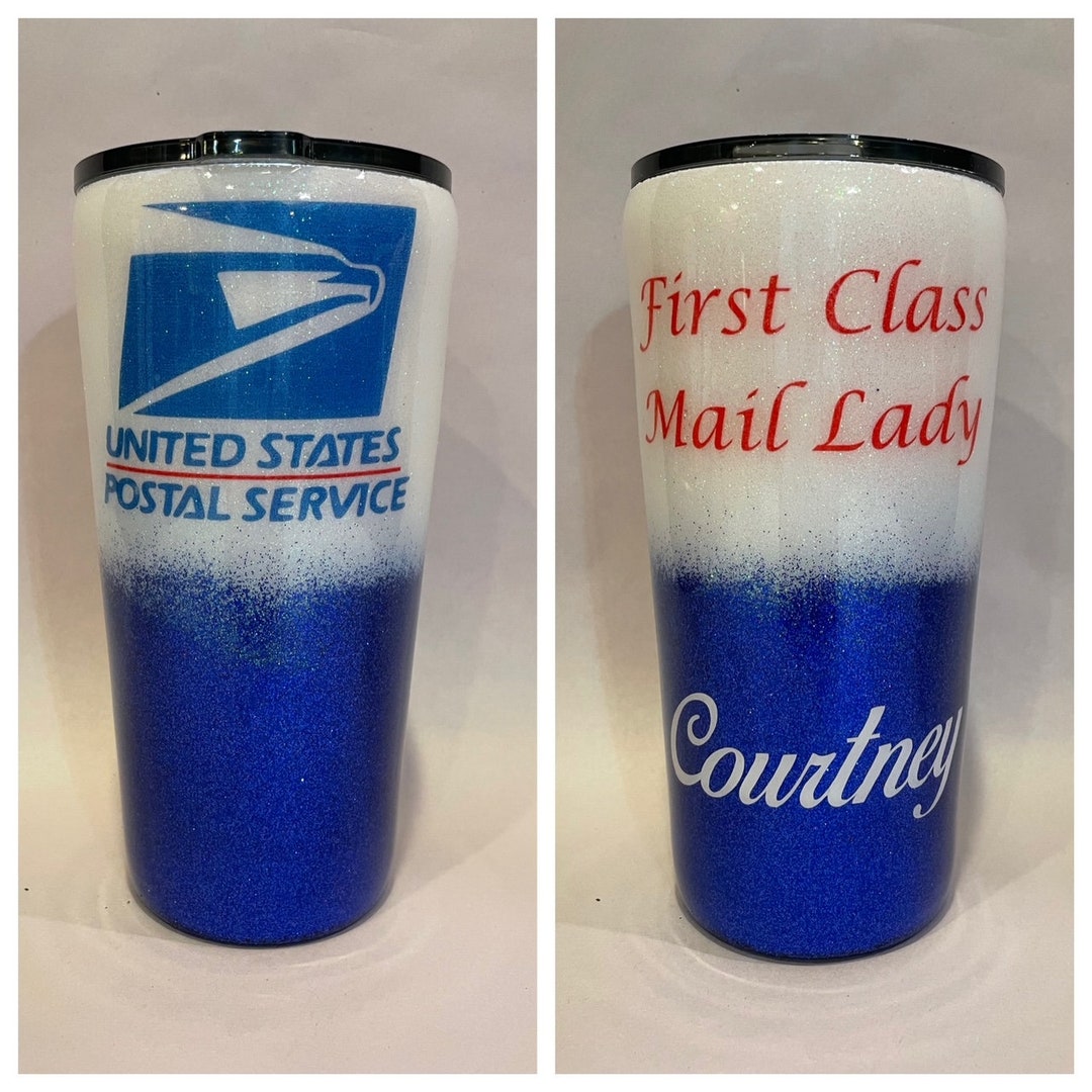 USPS First Class Mail Lady Glitter Tumbler 20 Oz - Etsy