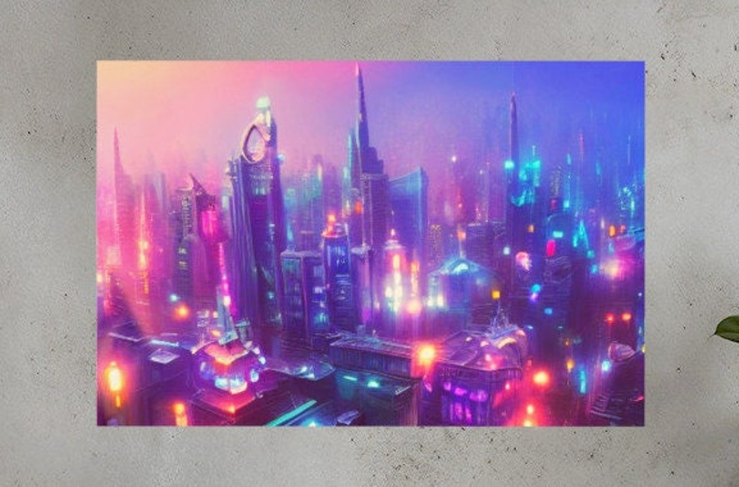 Unique Cyberpunk City Poster Wall Art Sci Fi City Art Prints - Etsy