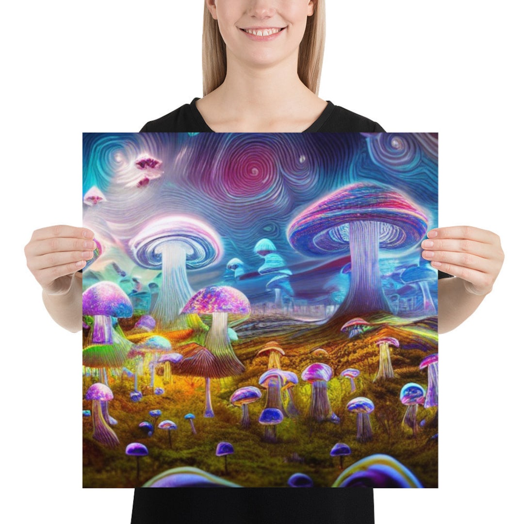 Unique Psychedelic Mushroom Poster Home Decor and Wall Art - Etsy