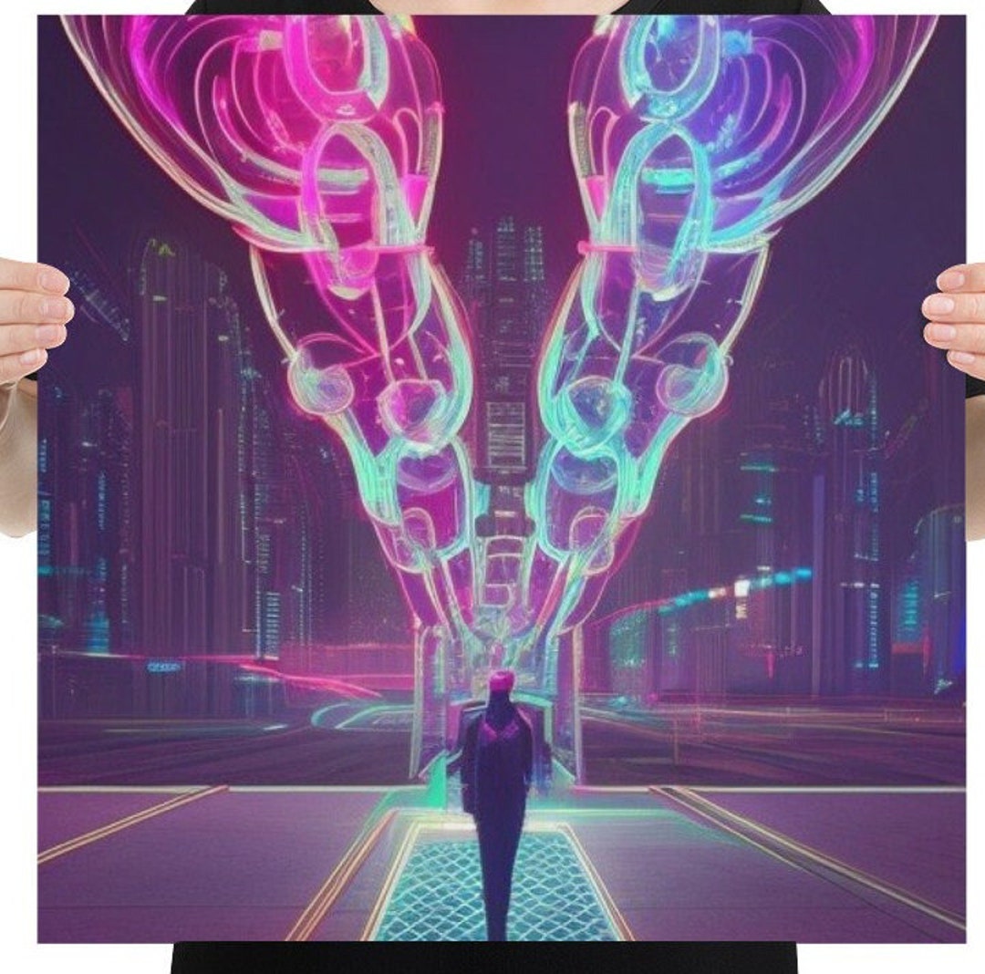 Neon Cyberpunk Poster Wall Art and Home Decor - Etsy
