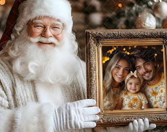 Santa Digital Template for Photoshop & Canva | Christmas Frame PNG ...