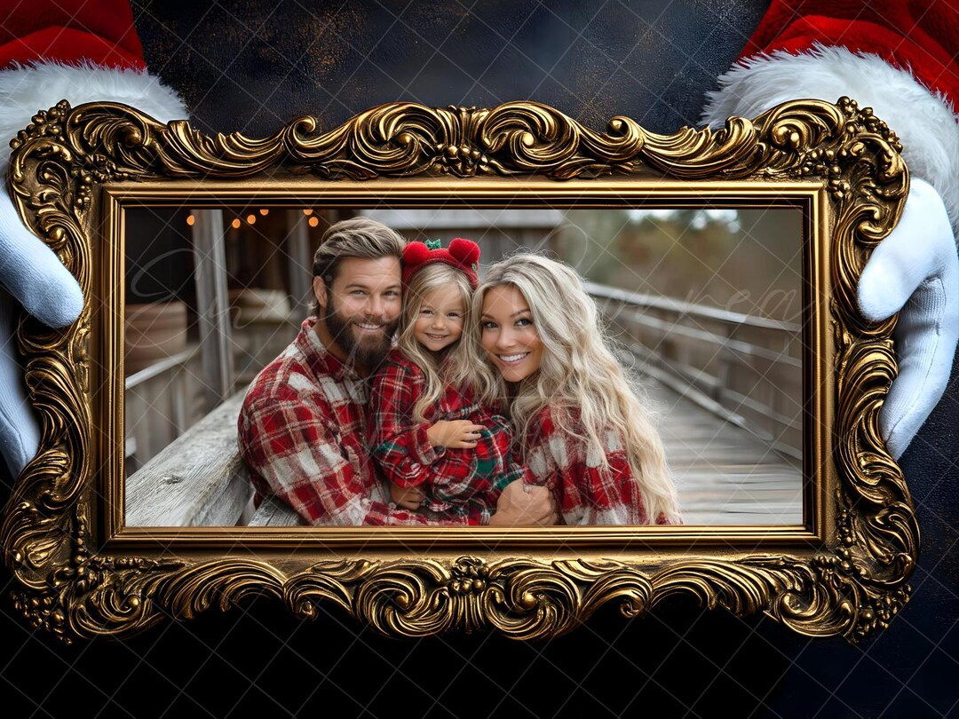 Santa Digital Template for Photoshop & Canva | Christmas Frame PNG ...