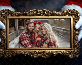 Santa Digital Template for Photoshop & Canva | Christmas Frame PNG ...