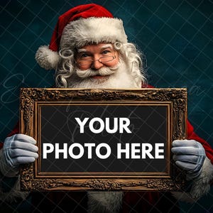 Santa Digital Template for Photoshop & Canva | Christmas Frame PNG ...