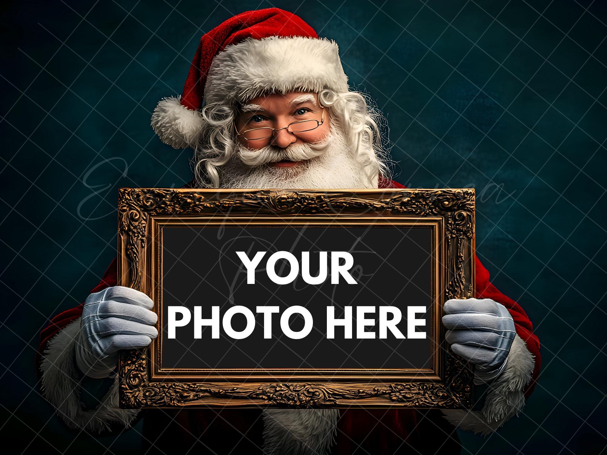 Santa Digital Template for Photoshop & Canva | Christmas Frame PNG ...