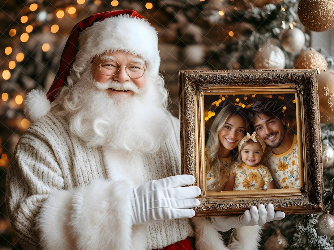 Santa Digital Template for Photoshop & Canva Christmas Frame PNG Santa ...