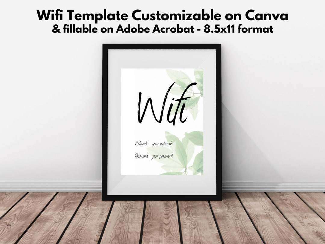 Customizable Wifi Password Sign for Airbnb, Vacation Rentals, and Guest ...