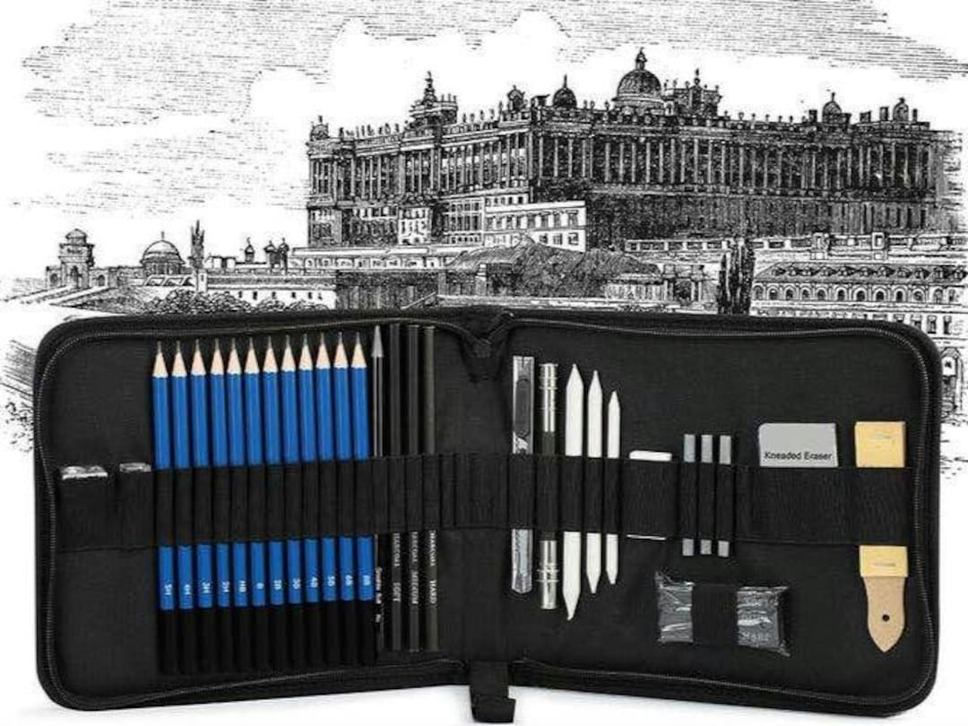 32-piece Drawing Sketching Pencil Set: Graphite & Charcoal Art Kit - Etsy