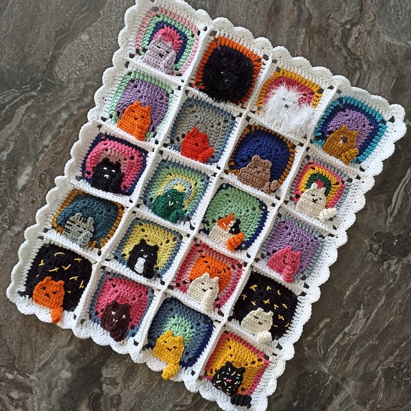 Cat Knitted Blanket Pattern - Etsy