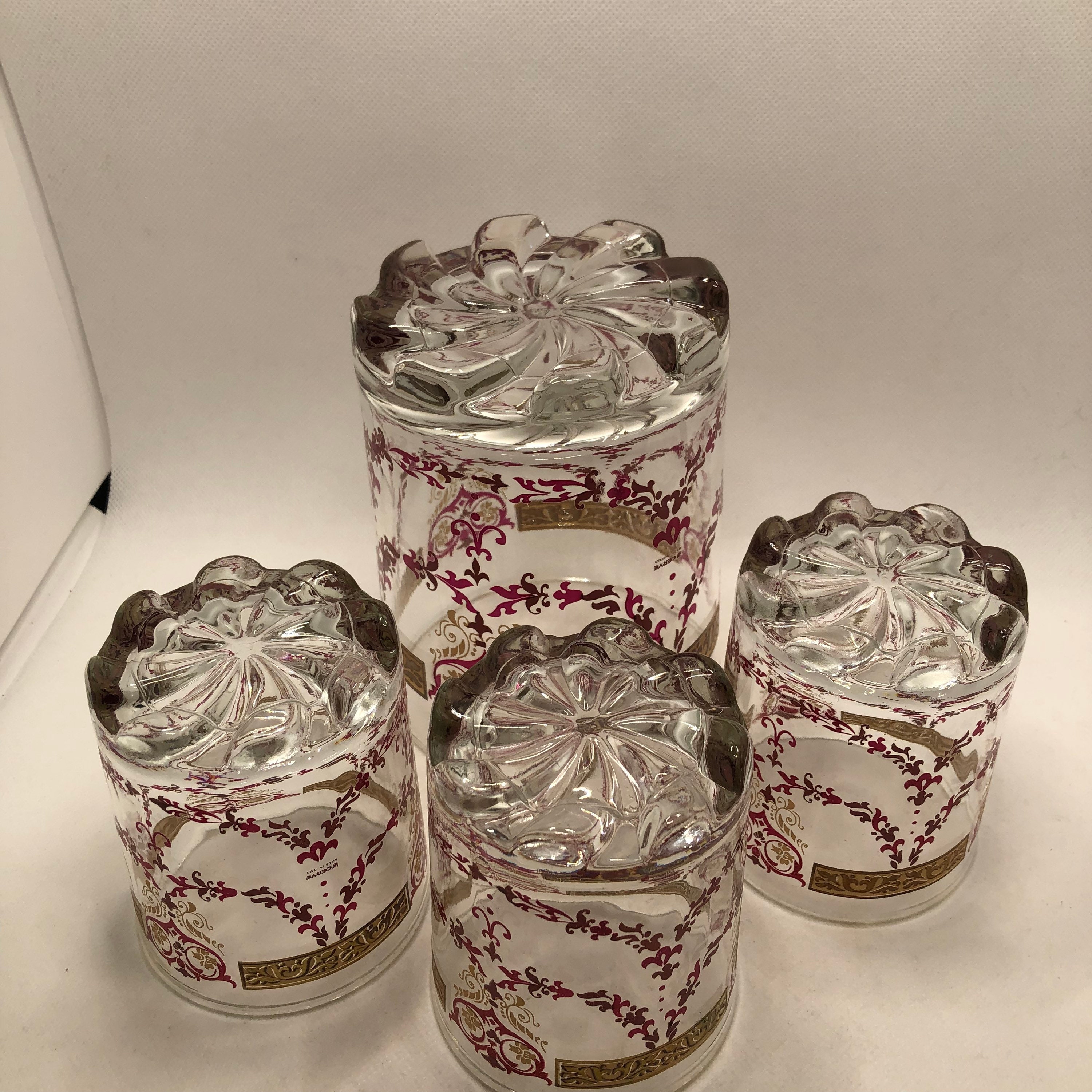 Vintage MCM Cerve Glass Ice Bucket With 3 Rock Glasses Barware Italy - Etsy