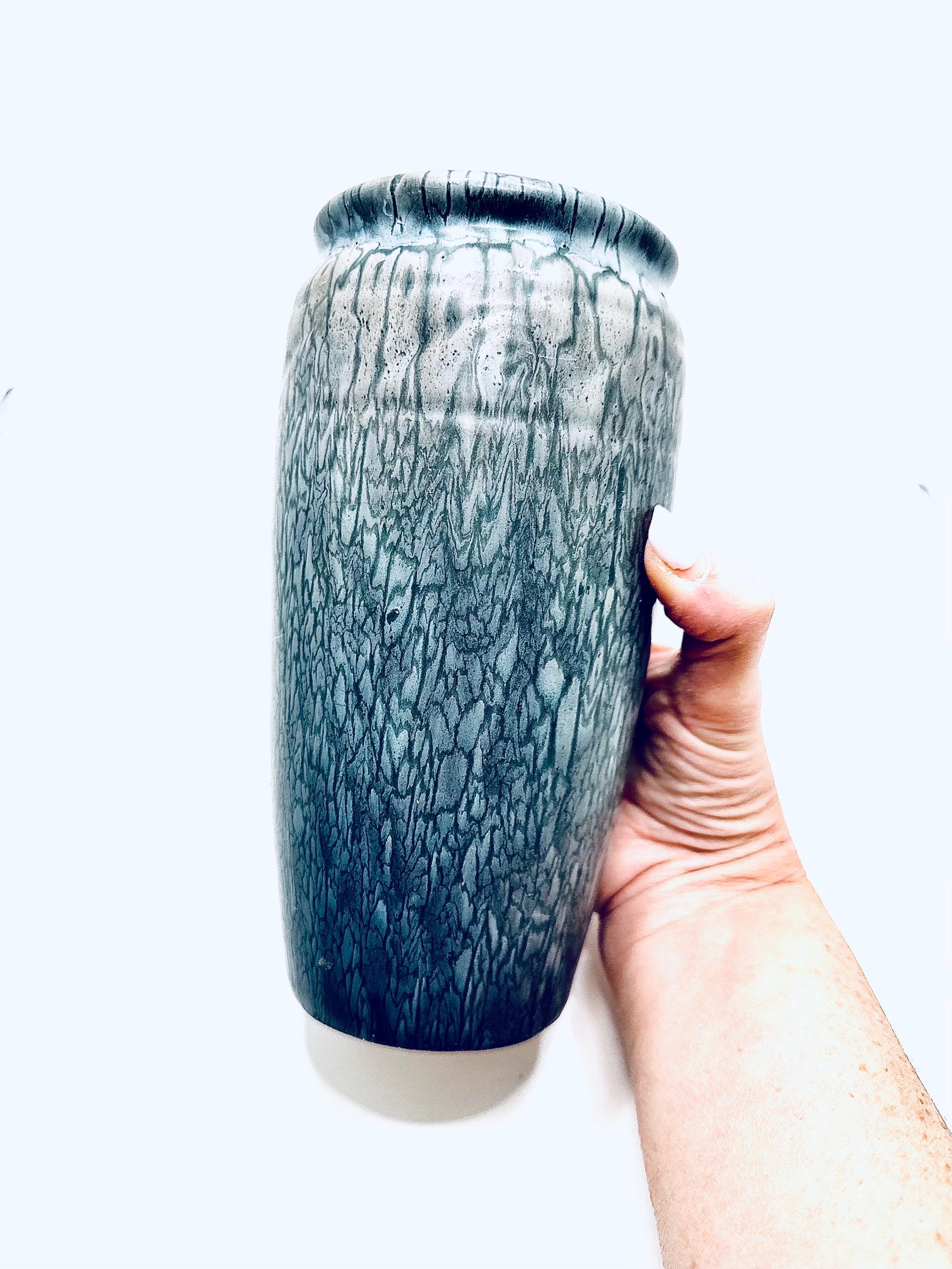 Antique Hampshire Pottery Vase Mottled Blue Gray Snakeskin Glaze #105 ...