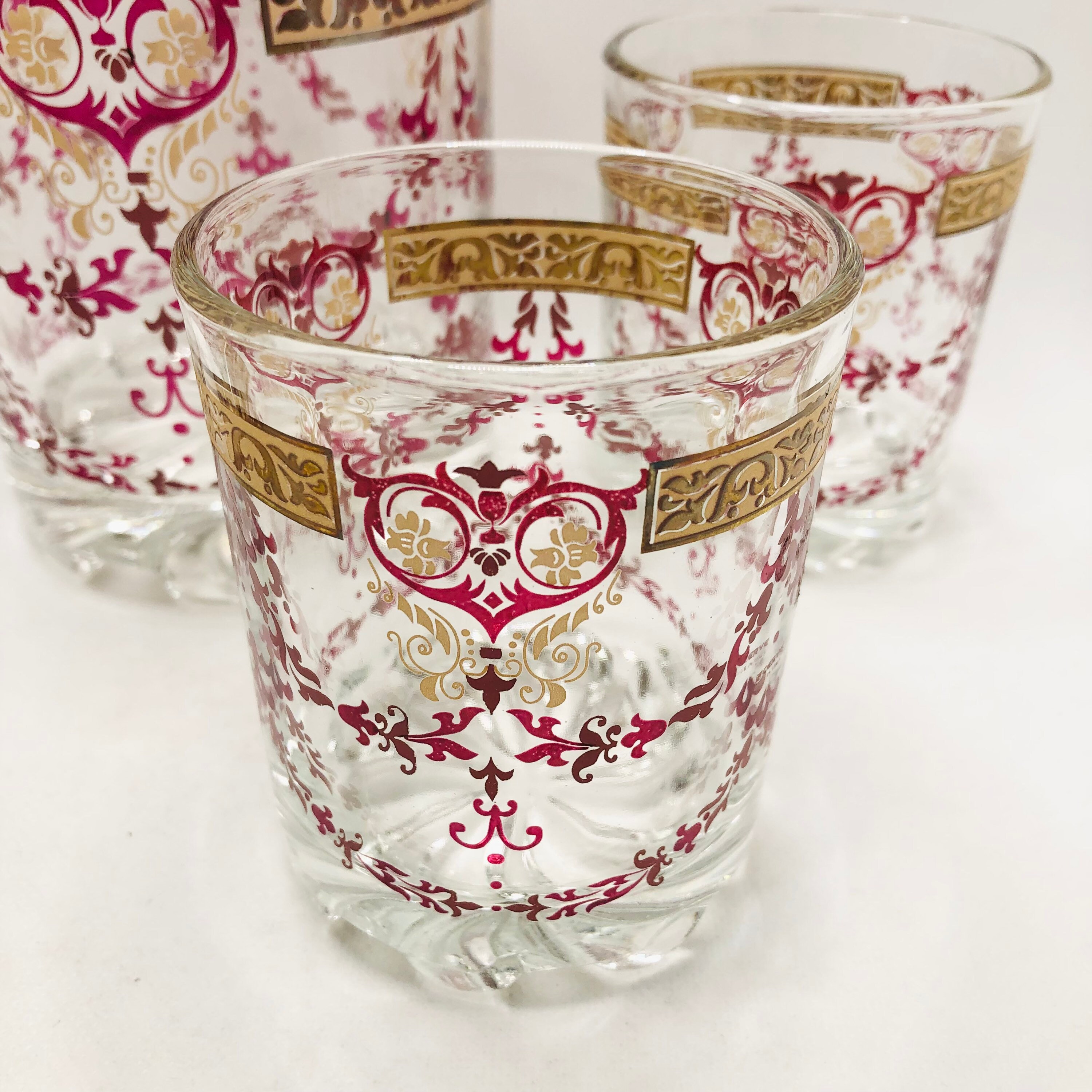 Vintage MCM Cerve Glass Ice Bucket With 3 Rock Glasses Barware Italy - Etsy