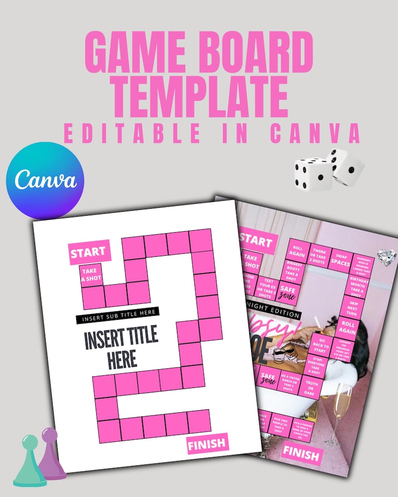 Board Game Template | Editable in Canva - Etsy Australia