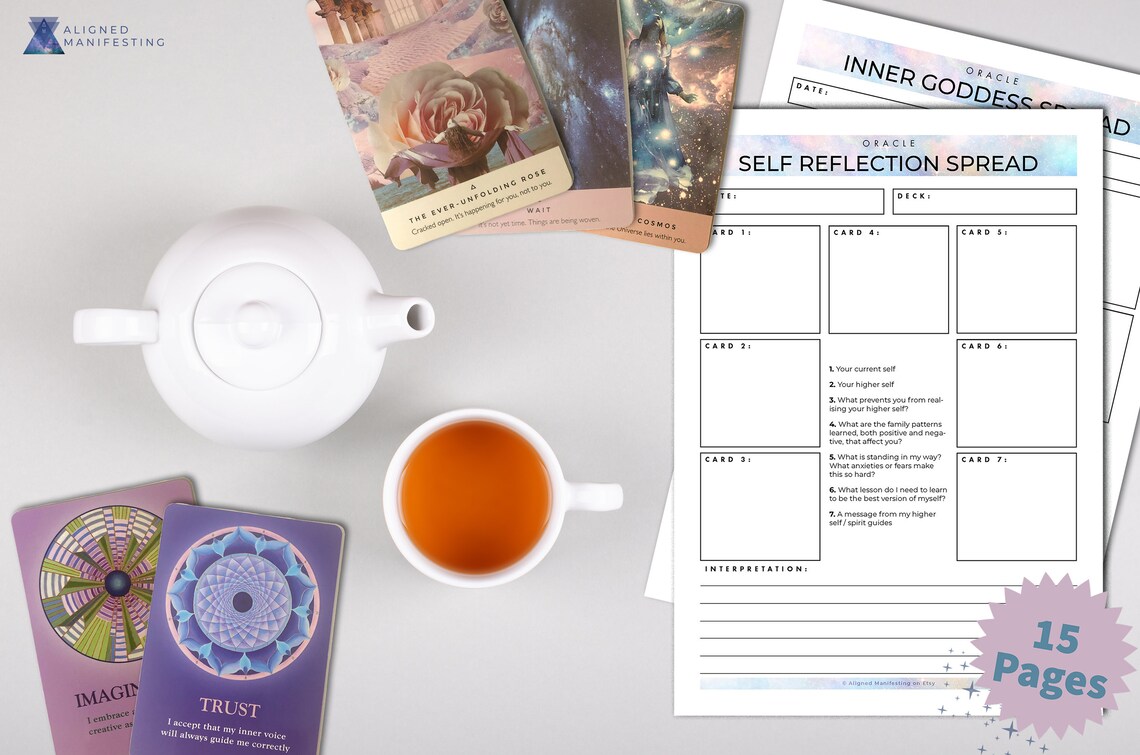 Oracle Card Journal Printable Bundle | Oracle Planner | Oracle Spreads ...