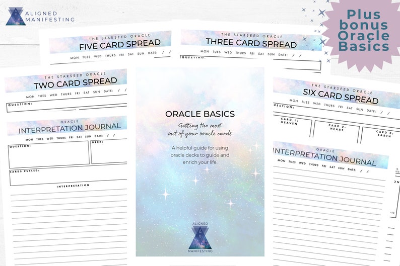 Starseed Oracle Card Journal Printable Bundle | Oracle Planner | Oracle ...