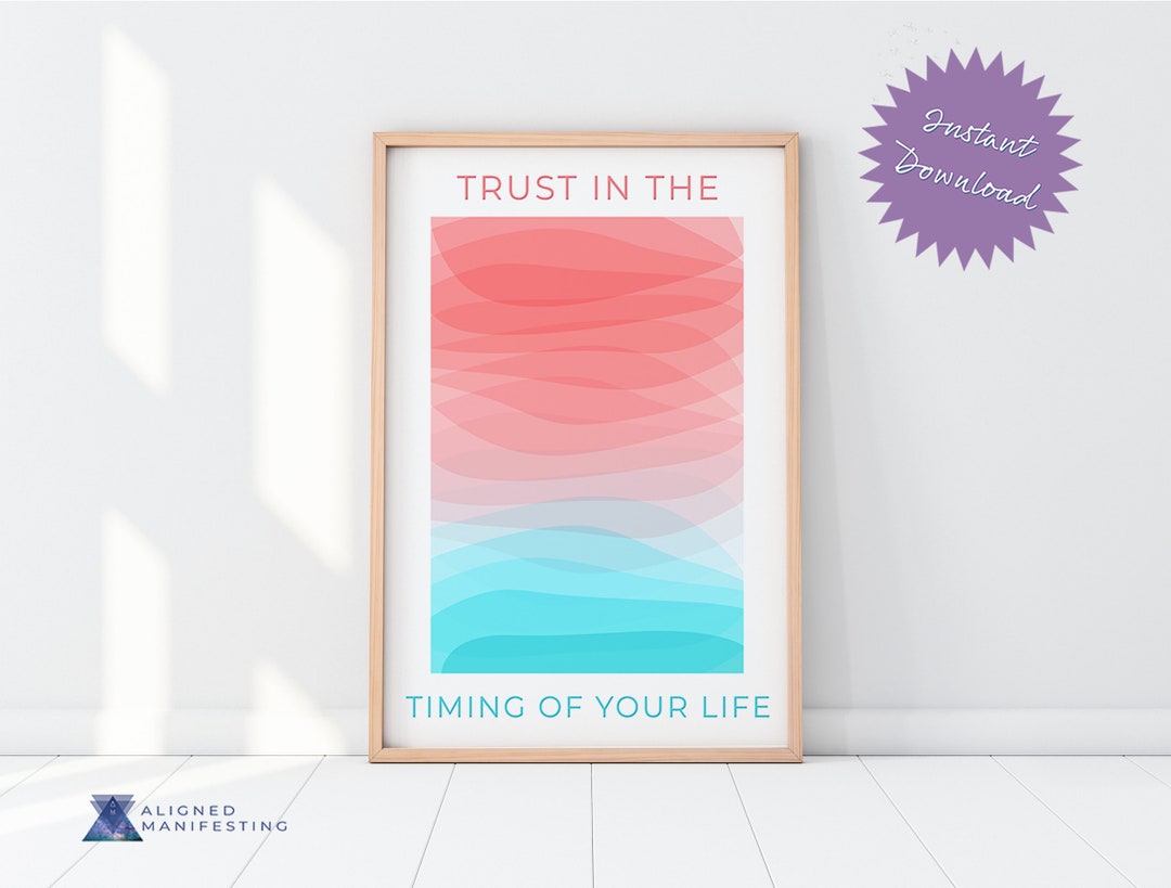 Divine Timing Poster | Mindfulness Quote | Spiritual Print | Digital ...