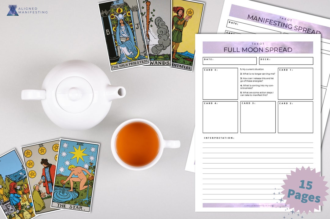 Tarot Card Journal Printable Bundle | Tarot Planner | Tarot Spreads ...