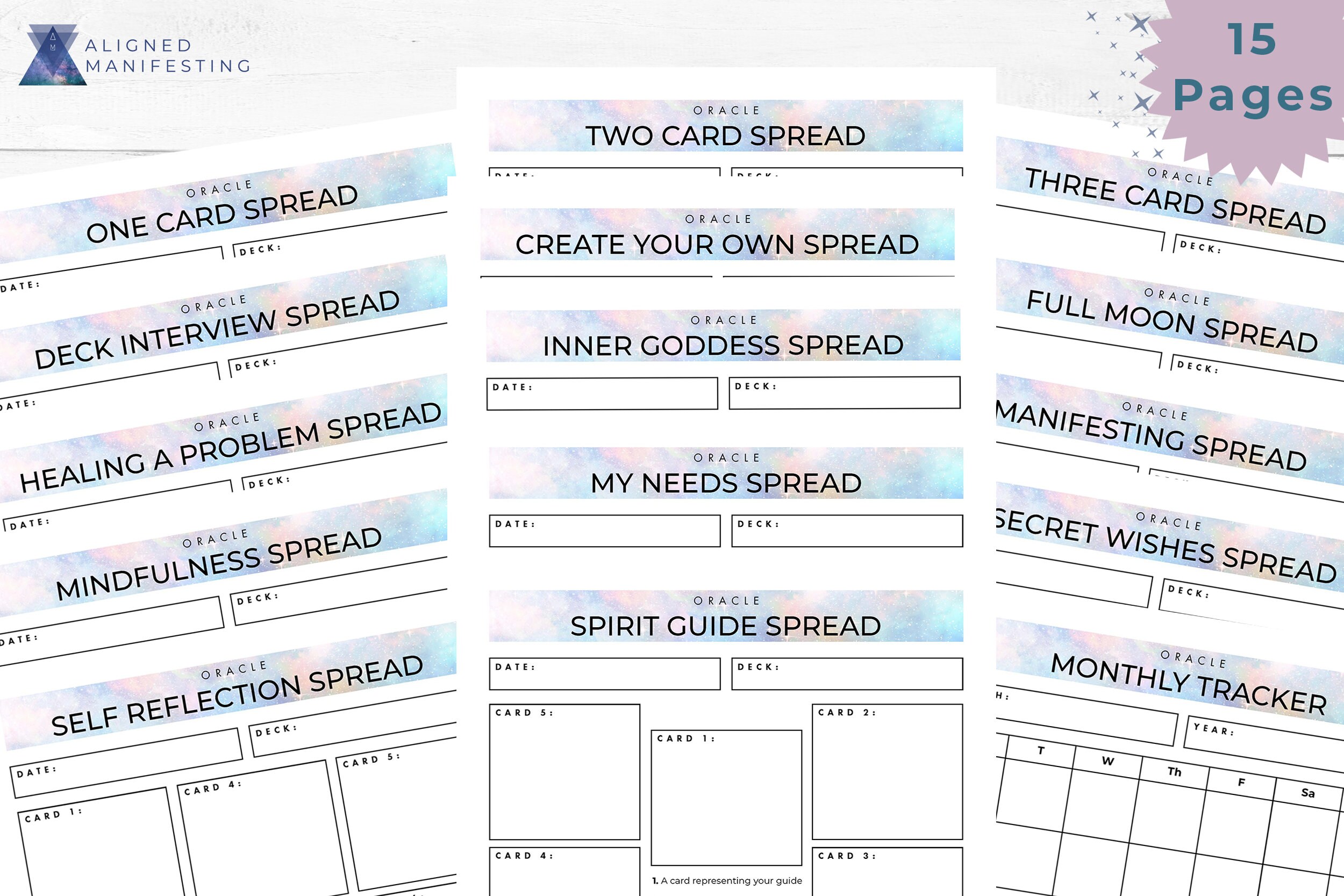 Oracle Card Journal Printable Bundle | Oracle Planner | Oracle Spreads ...