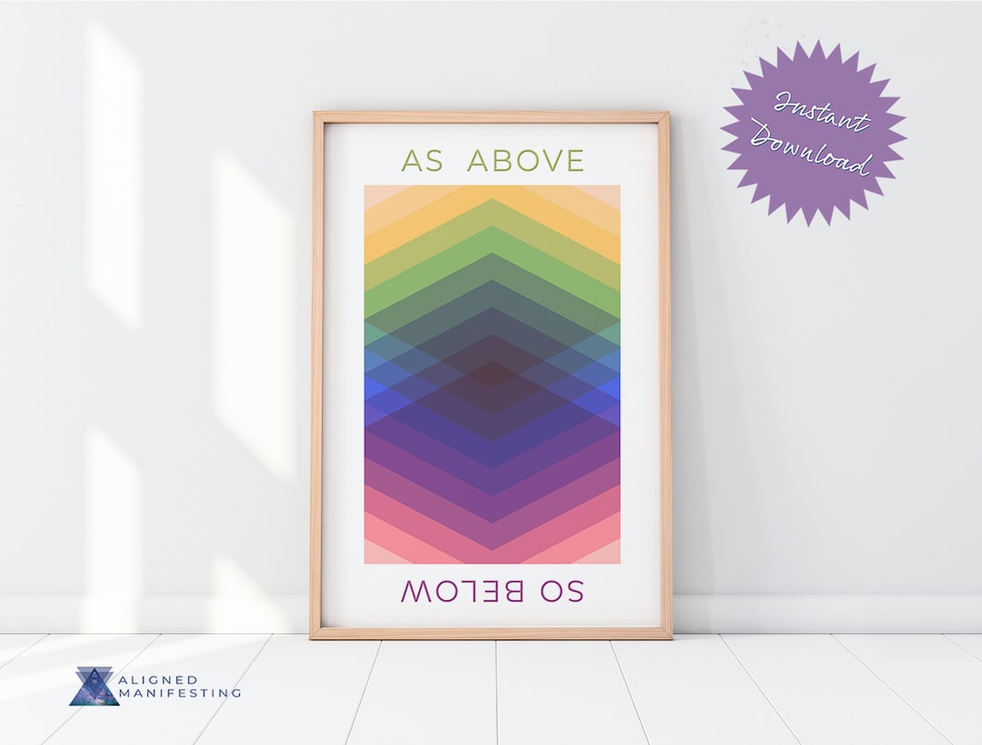 As Above so Below Poster | Mindfulness Quote | Spiritual Print ...