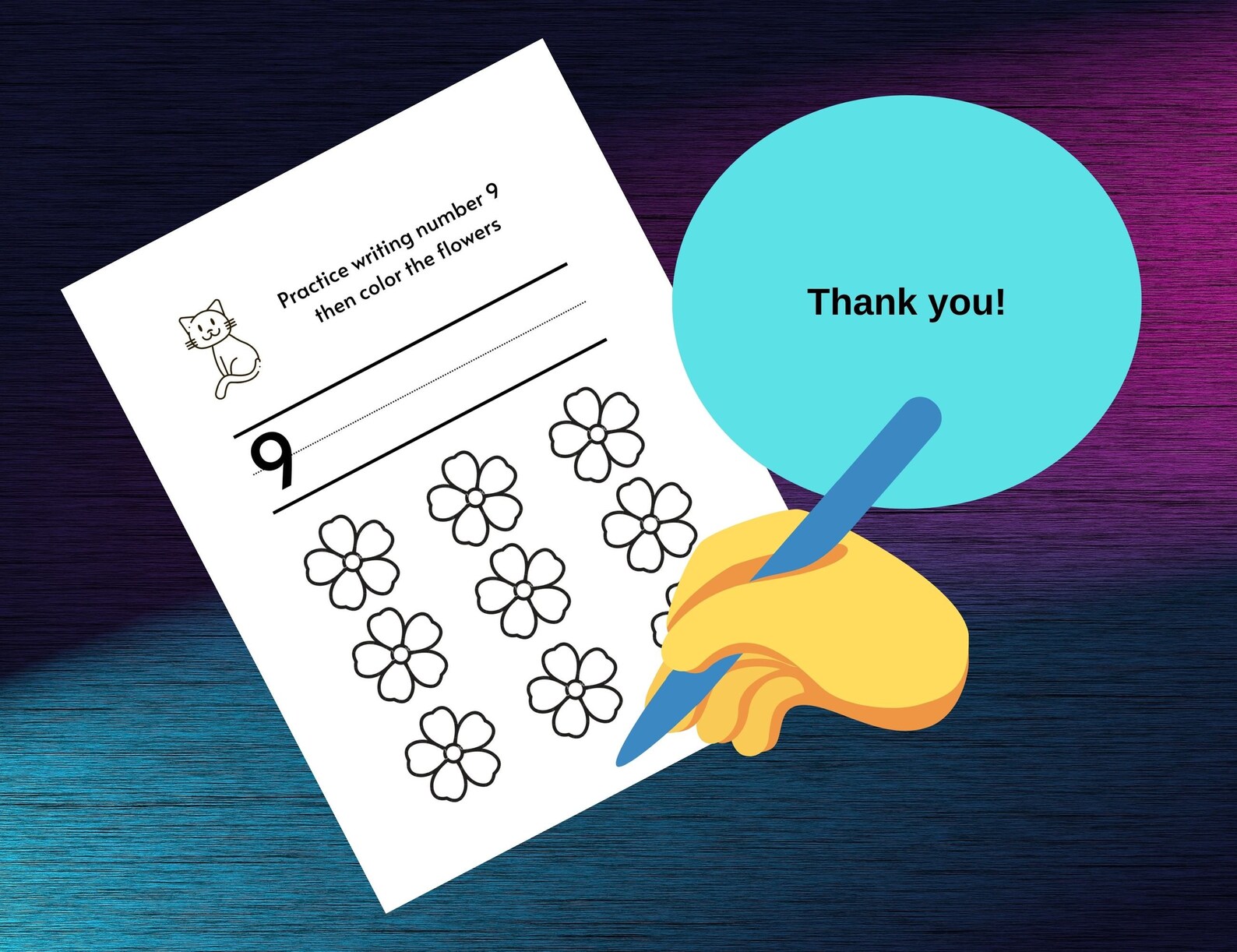 Preschool Number Writing Practice Printable / Numbers 1 - Etsy