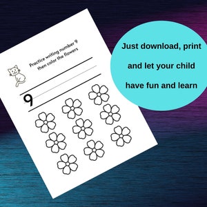 Preschool Number Writing Practice Printable / Numbers 1 - Etsy