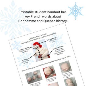 Bonhomme Carnaval Craft With Printable Student Guides and Lesson Plan ...