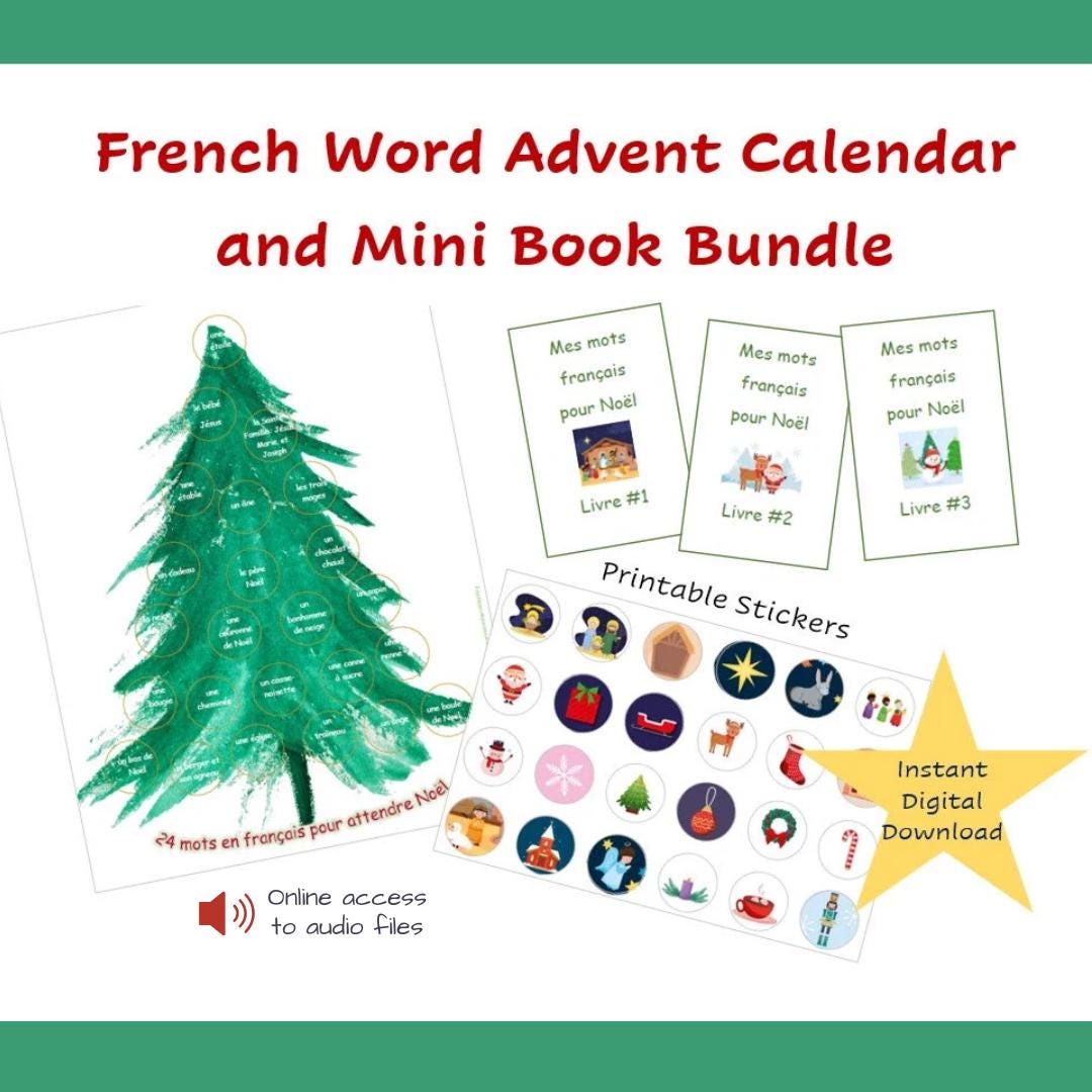 French Word Advent Calendar - Etsy