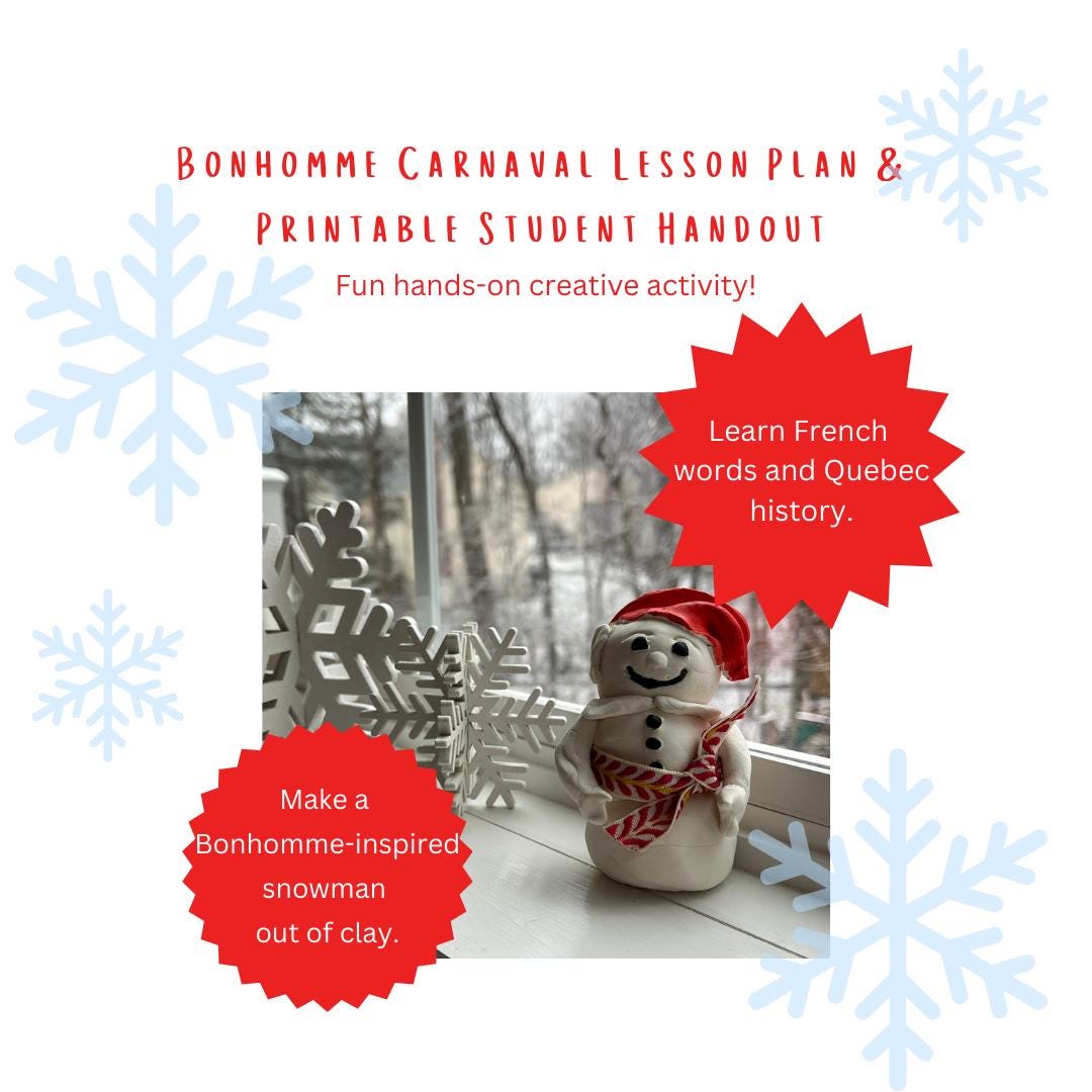 Bonhomme Carnaval Craft With Printable Student Guides and Lesson Plan ...